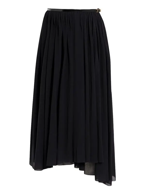 Philosophy Di Lorenzo Serafini Asymmetric Pleated Mesh Midi Skirt - Black