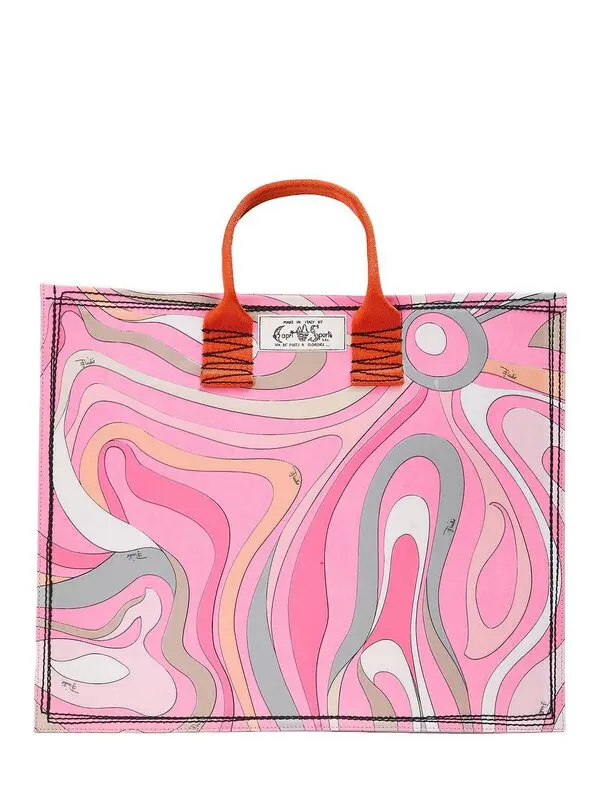 Emilio Pucci Printed Twill Tote - Pink