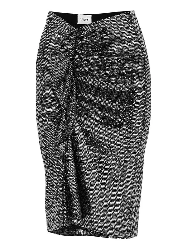MARANT ETOILE Dolene Sequined Tulle Skirt - Silver
