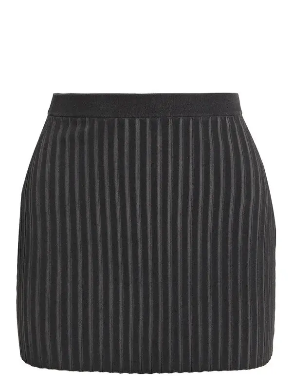 Alexander Wang Ribbed Cotton-blend Mini Skirt - Charcoal