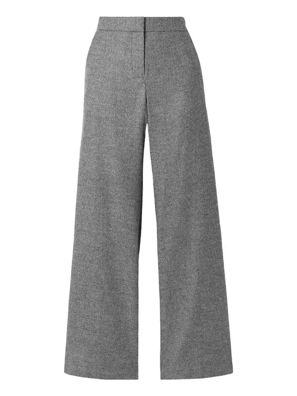LA LIGNE Cadet Herringbone Wide-leg Pants - Gray