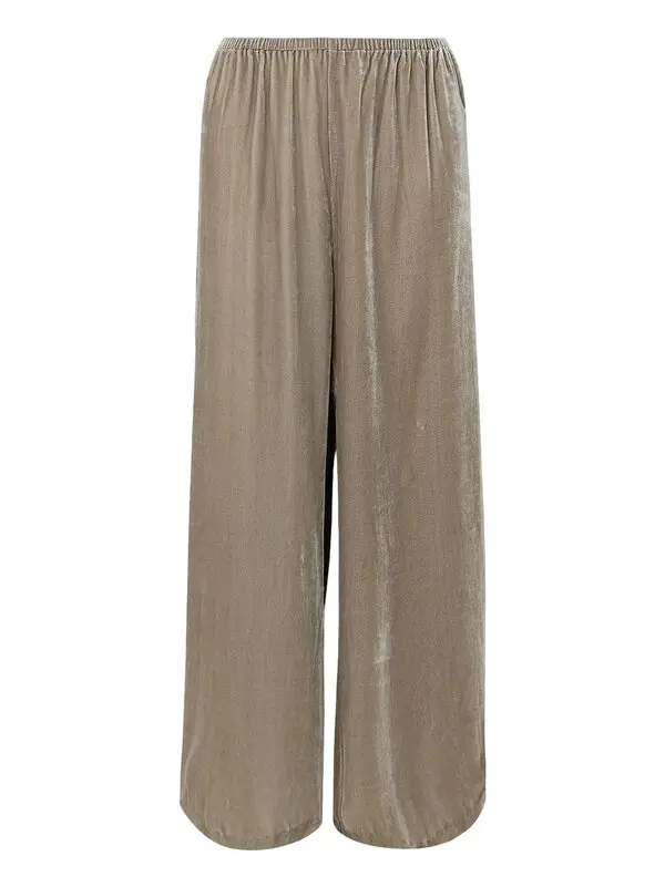 LA LIGNE Velvet Wide-leg Pants - Mushroom