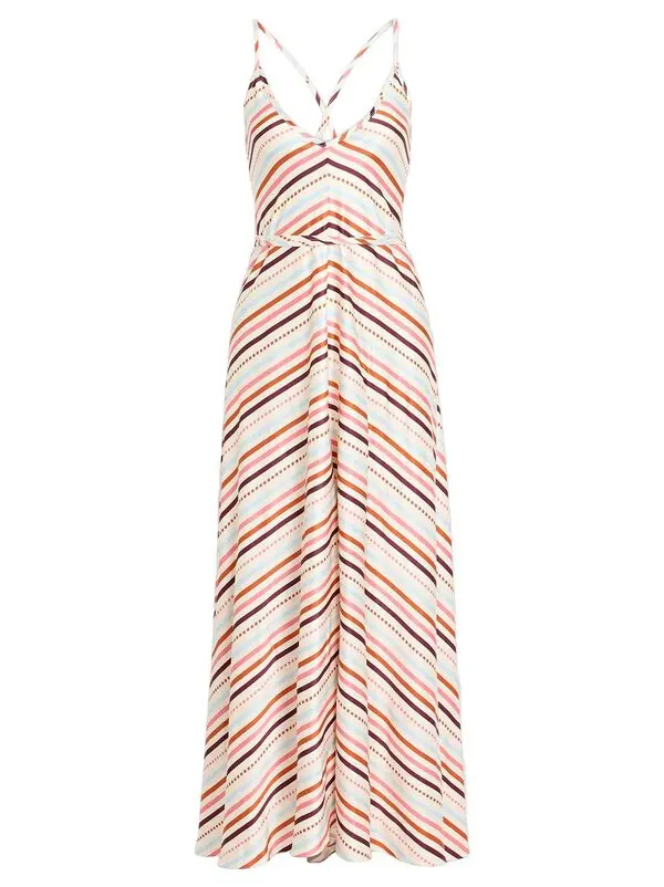 LEMLEM Aluna Striped Maxi Slip Dress - Cream