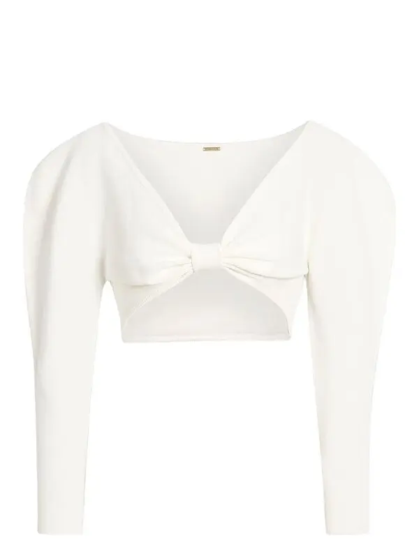 Cult Gaia Ellie Cropped Knotted Top - Off-white