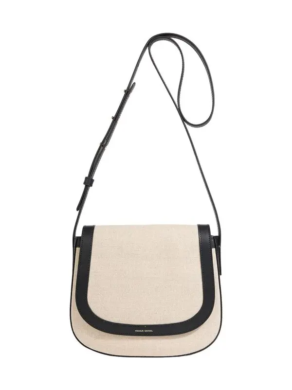 MANSUR GAVRIEL Leather-trimmed Canvas Crossbody Bag - Ecru