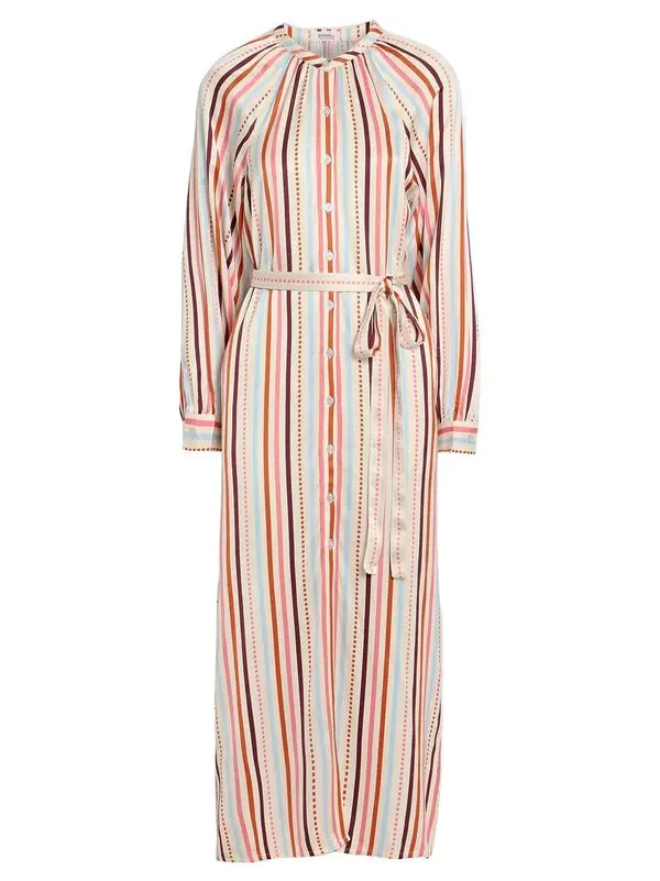 LEMLEM Makeda Belted Striped Maxi Dress - Cream