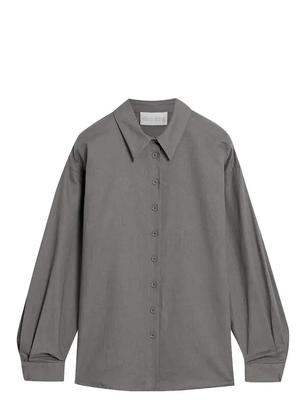 MIKAEL AGHAL Cotton And Linen-blend Shirt - Anthracite