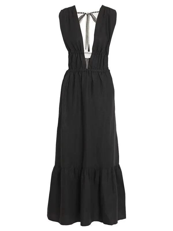 LEMLEM Lelisa Linen And Tencel™-blend Maxi Dress - Black