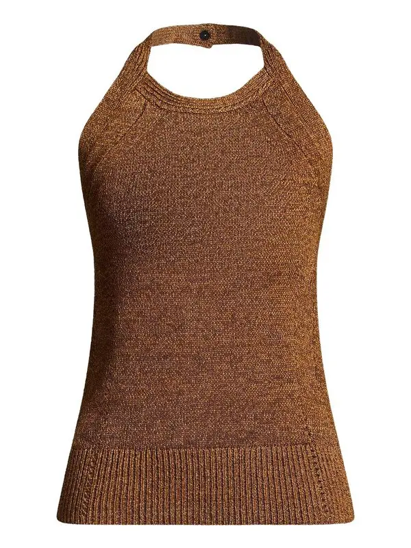 Proenza Schouler Leona Knitted Halterneck Top - Light Brown