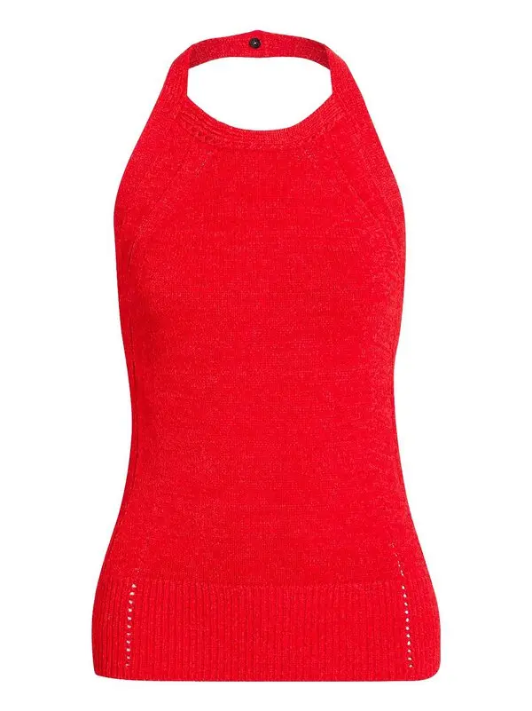 Proenza Schouler Leona Knitted Halterneck Top - Red