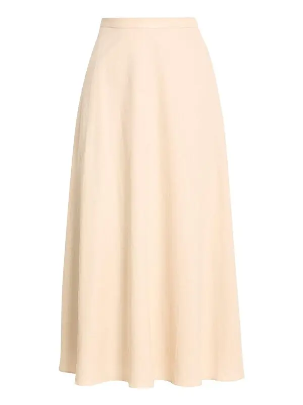 MIKAEL AGHAL Cotton And Linen-blend Midi Skirt - Neutral