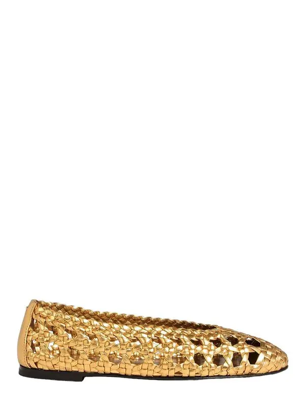 GIUSEPPE ZANOTTI Amanda 05 Woven Leather Ballet Flats - Gold