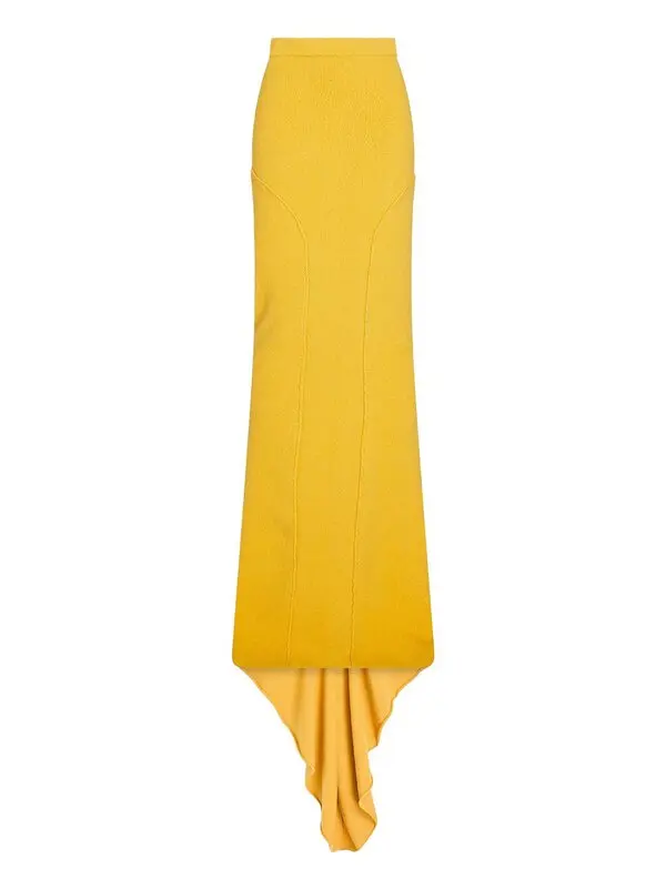 Rick Owens Cashmere-blend Maxi Skirt - Marigold
