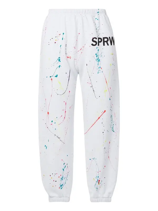 Sprwmn Printed French Terry Track Pants - White