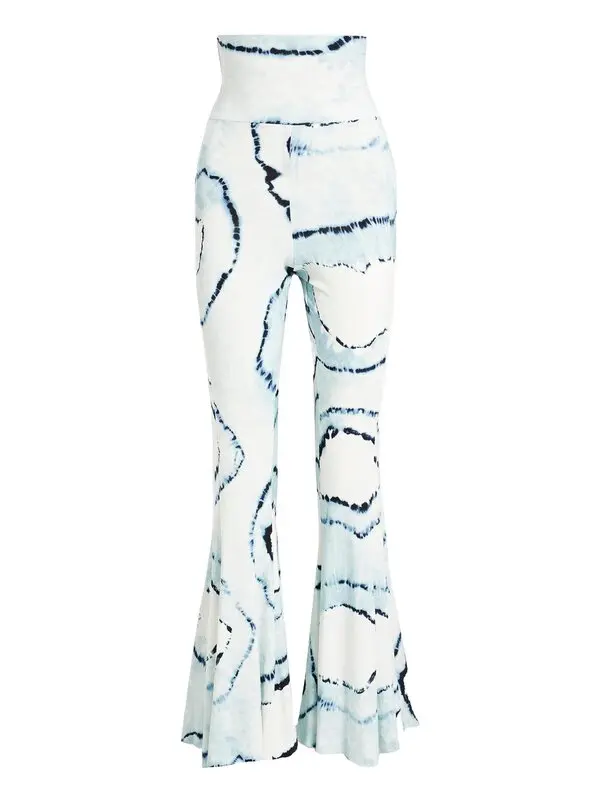 Norma Kamali Tiedye Flared Pants - Sky Blue