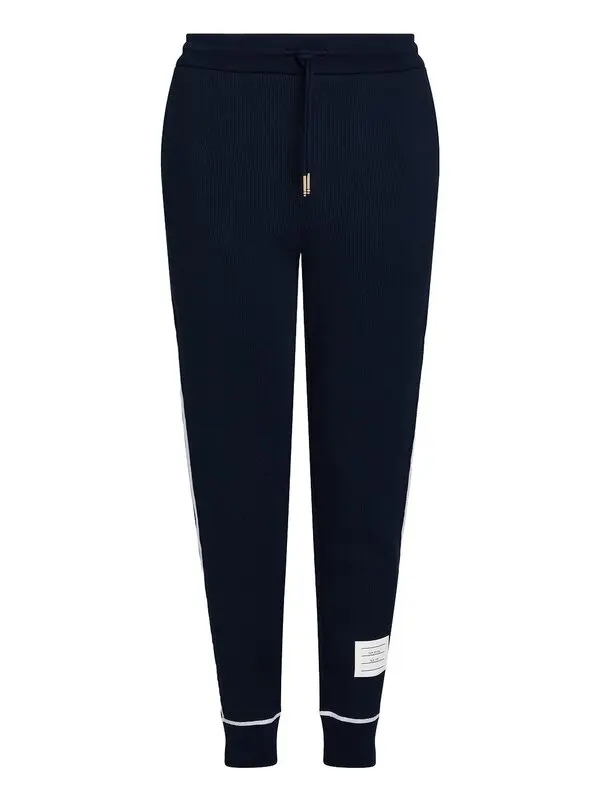 Thom Browne Ribbed Cotton Track Pants - Navy