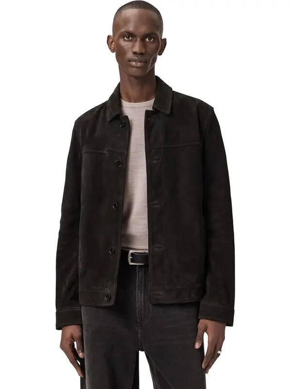 ALLSAINTS Nates Suede Jacket - Tanner Black
