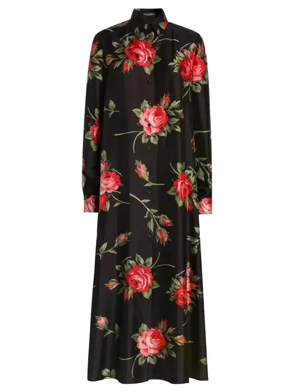 Dolce & Gabbana Floral Maxi Dress - Black