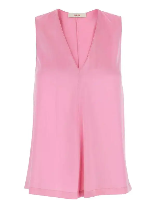 JUCCA Sleeveless V-neck Top - Pink