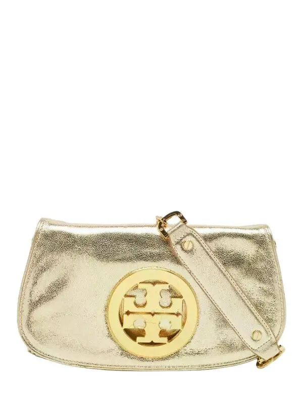 Tory Burch Reva Leather Clutch - Gold