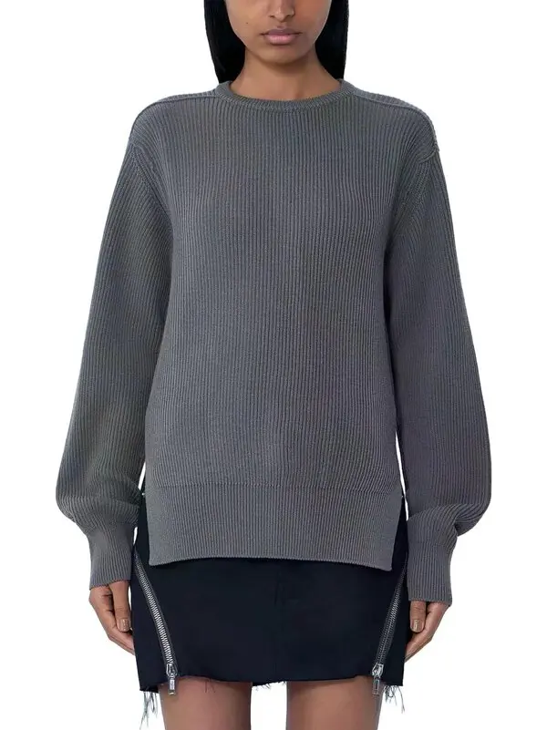 Rick Owens Ribbed Crewneck Sweater - Grey