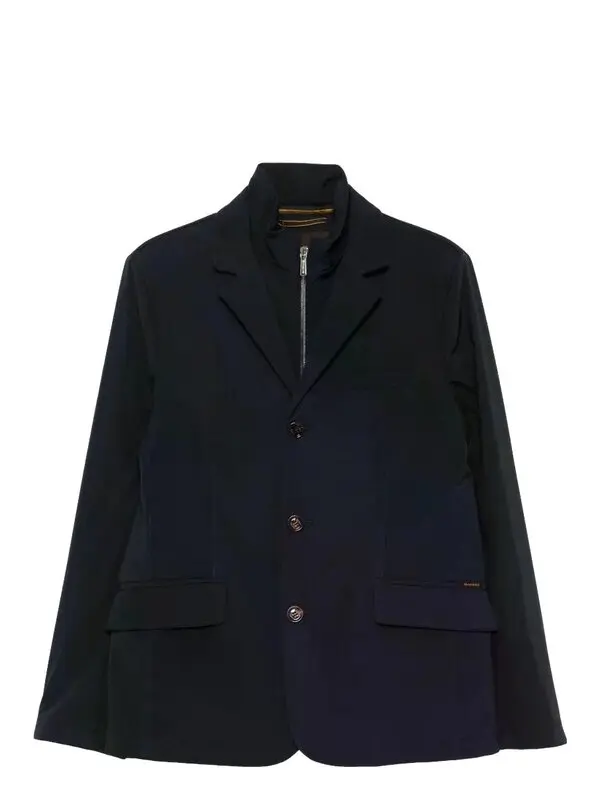 MOORER Button Zip Jacket - Blue