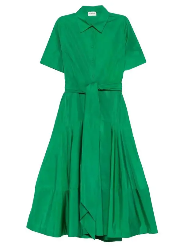 P.a.r.o.s.h Belted Tiered Mini Dress - Green