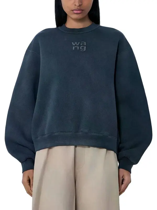 Alexander Wang Embroidered-logo Sweatshirt - Grey