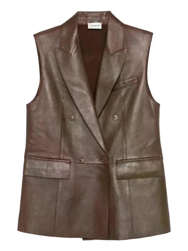 P.a.r.o.s.h Double-breasted Gilet With Pockets - Brown