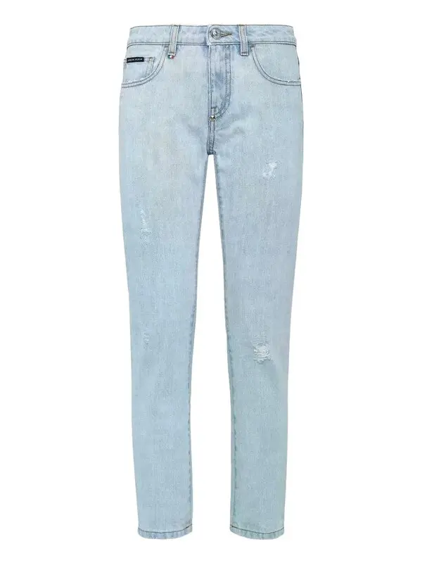 Philipp Plein Distressed Boyfriend Jeans - Blue