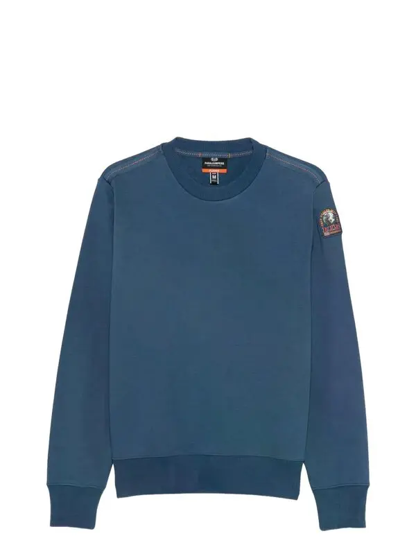 PARAJUMPERS Crew Neck Sweatshirt With Logo Patch - Blue