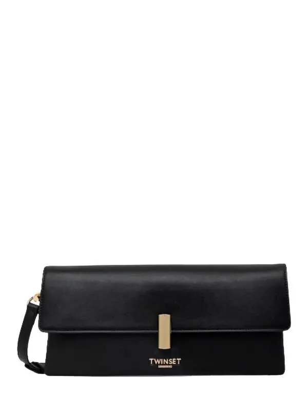 TWINSET Logo Detail Shoulder Bag - Black