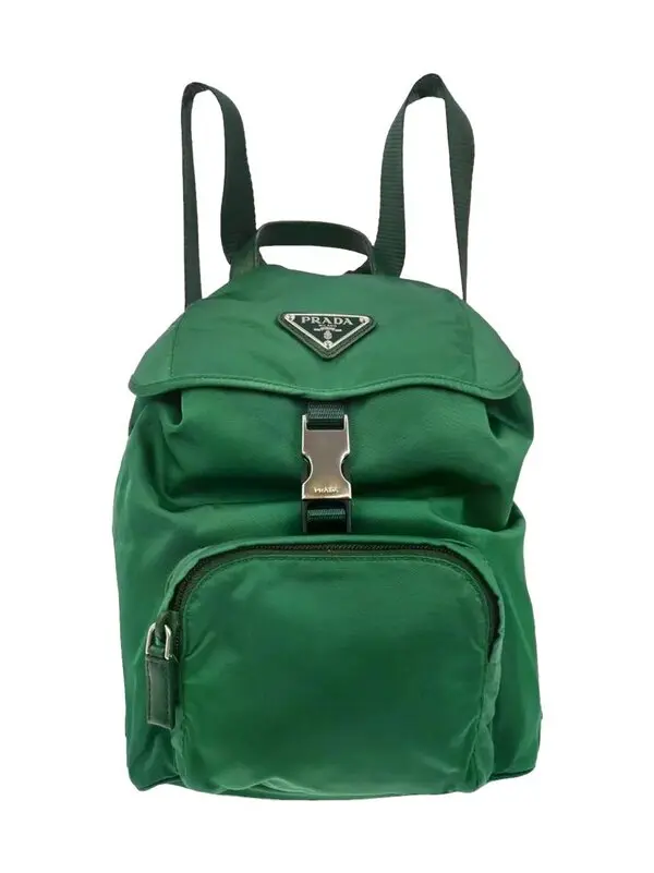 Prada 1990s-2000s Buckle Backpack - Green