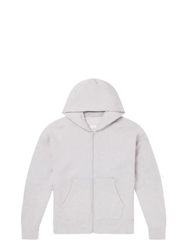 Visvim Jumbo Wool And Cotton-blend Jersey Zip-up Hoodie - Gray