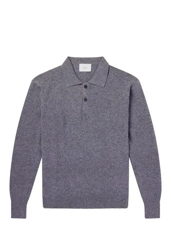 SSSTEIN Merino Wool Polo Shirt - Gray