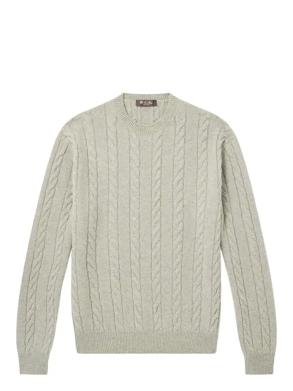 Loro Piana Cedar Cable-knit Cashmere Sweater - Green