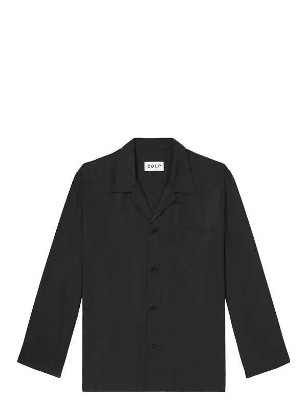CDLP Camp-collar Lyocell Pyjama Shirt - Black