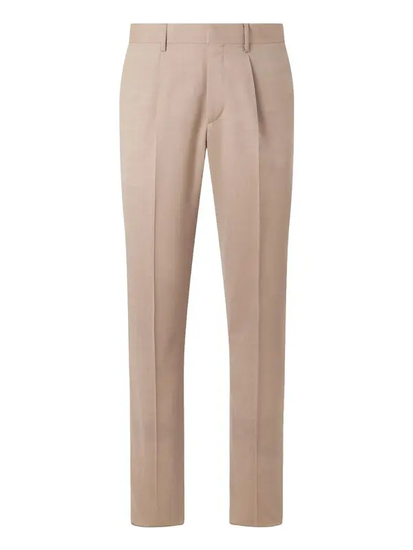 LARDINI Straight-leg Virgin Wool Suit Trousers - Neutrals