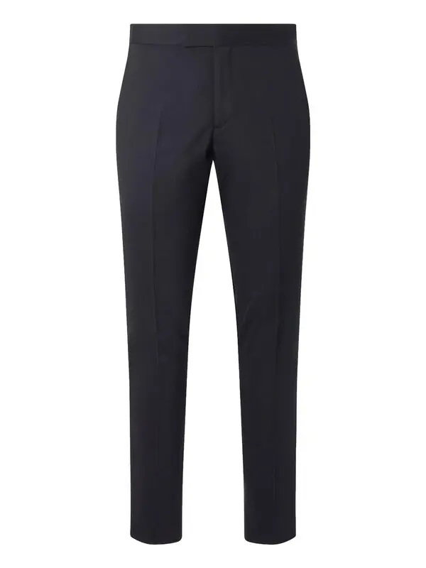 LARDINI Slim-fit Wool-blend Tuxedo Trousers - Black