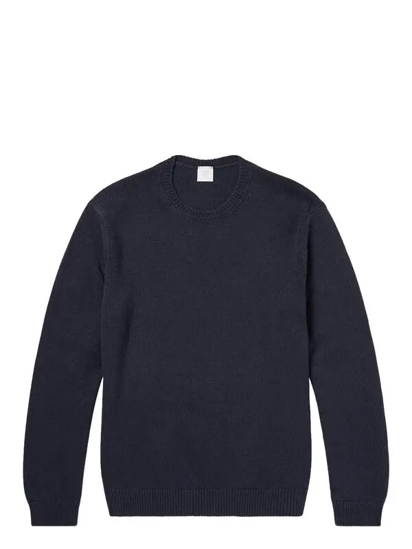 Eleventy Cotton And Silk-blend Sweater - Blue