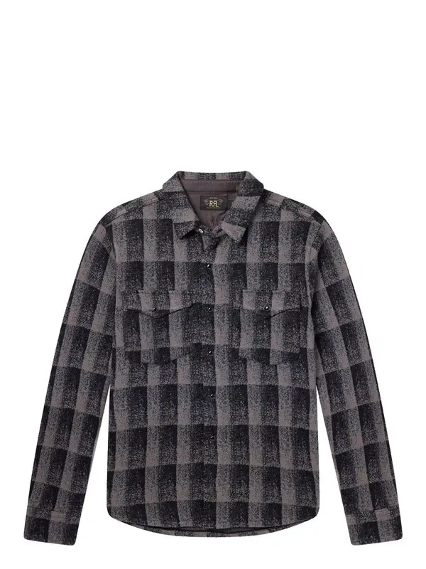 Ralph Lauren Checked Wool And Cashmere-blend Overshirt - Gray
