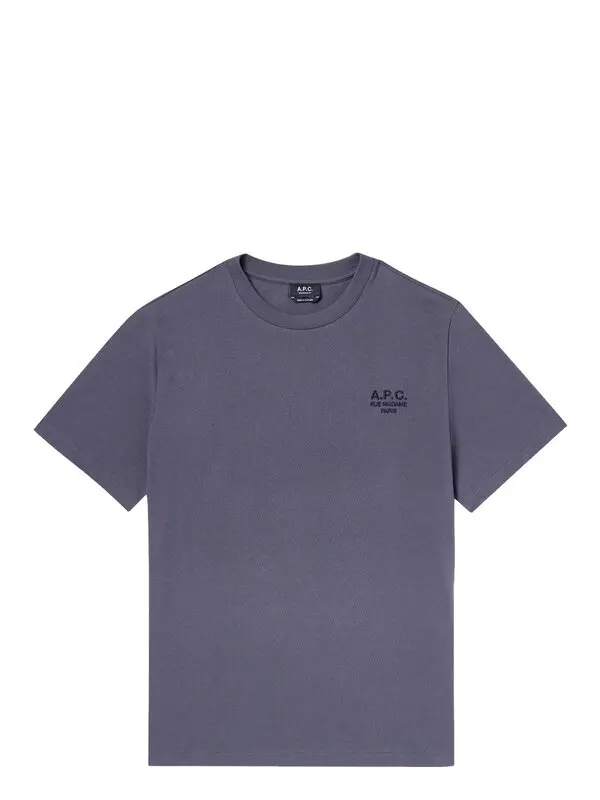 A.p.c. Logo-embroidered Cotton-jersey T-shirt - Purple