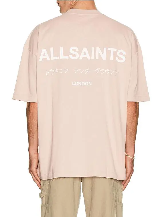 ALLSAINTS Underground Tee In Pink - Soft Pink