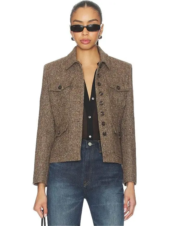 NILI LOTAN Jamison Jacket - Espresso Donegal