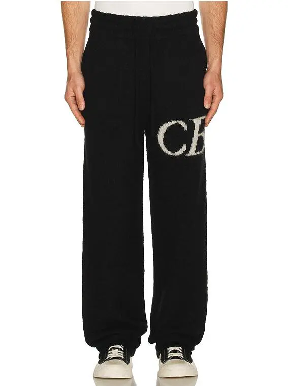 COLE BUXTON Logo Knit Pants - Black