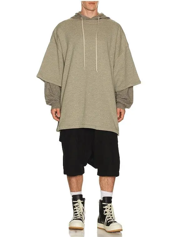 Rick Owens Tommy Hustler Hoodie - Grey Melange