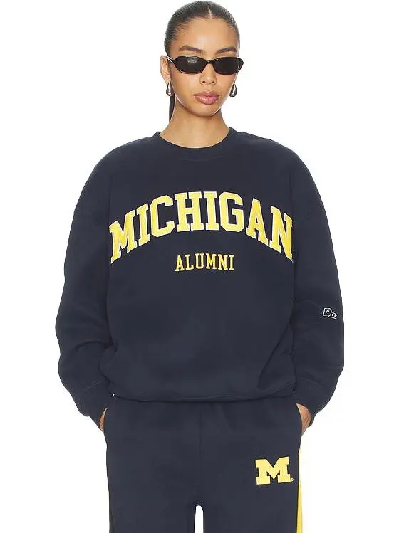 HYPE AND VICE Michigan Offside Crew Sweatshirt - Navy