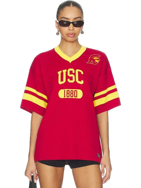 HYPE AND VICE University Of Southern California Knitted Jersey Tee - Red