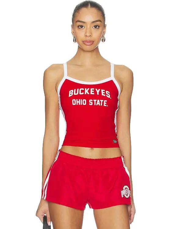 HYPE AND VICE Ohio State University Sideline Stripes Tank Top - Red