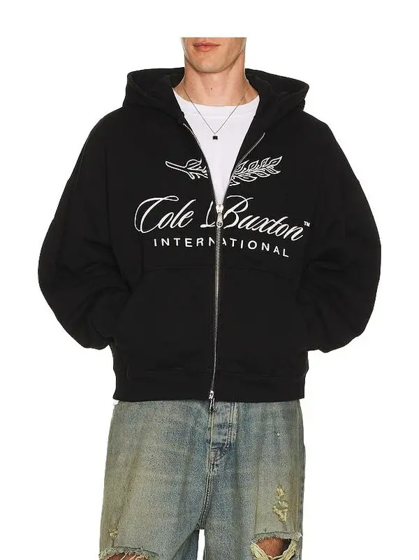COLE BUXTON International Zipped Hoodie - Black